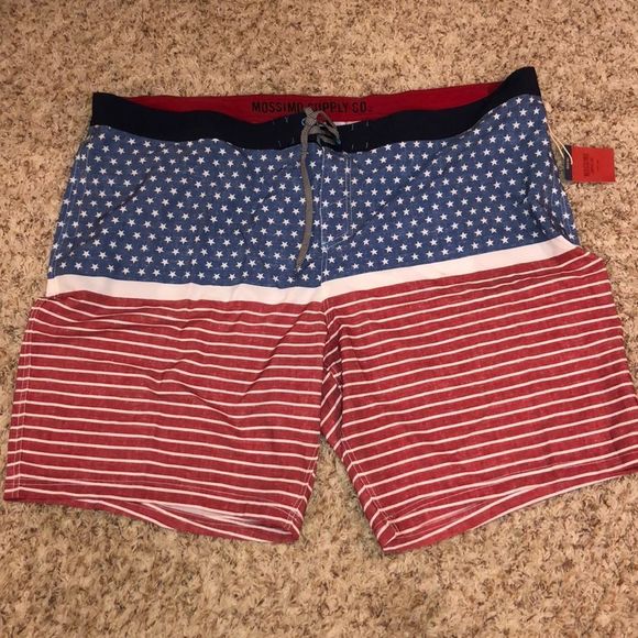 Mossimo Supply Co. | Swim | Mossimoredfourth American Flag Swim Trunks ...